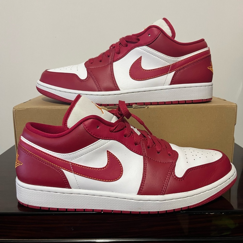 Nike Air Jordan 1 Low Cardinal Red 553558 607 Cardina… - Gem